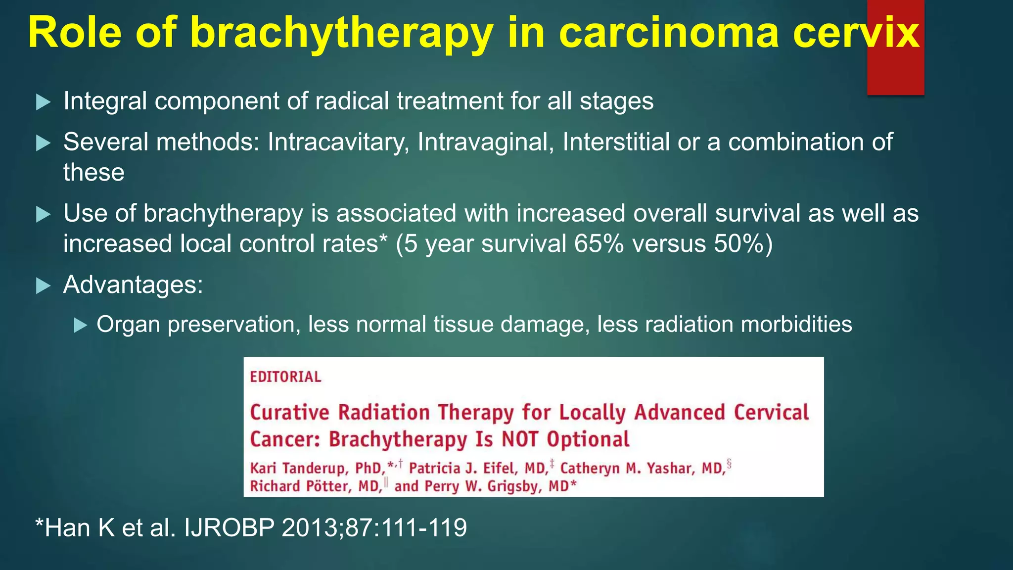 Evolution of Intracavitary brachytherapy for carcinoma of cervix | PPTX