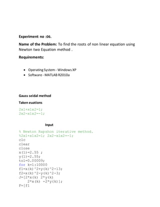 Newton two Equation method | DOCX