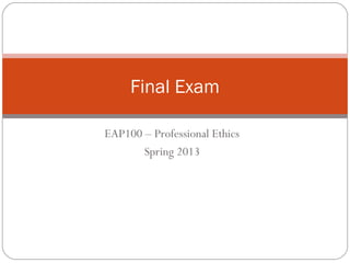 Final exam | PPT