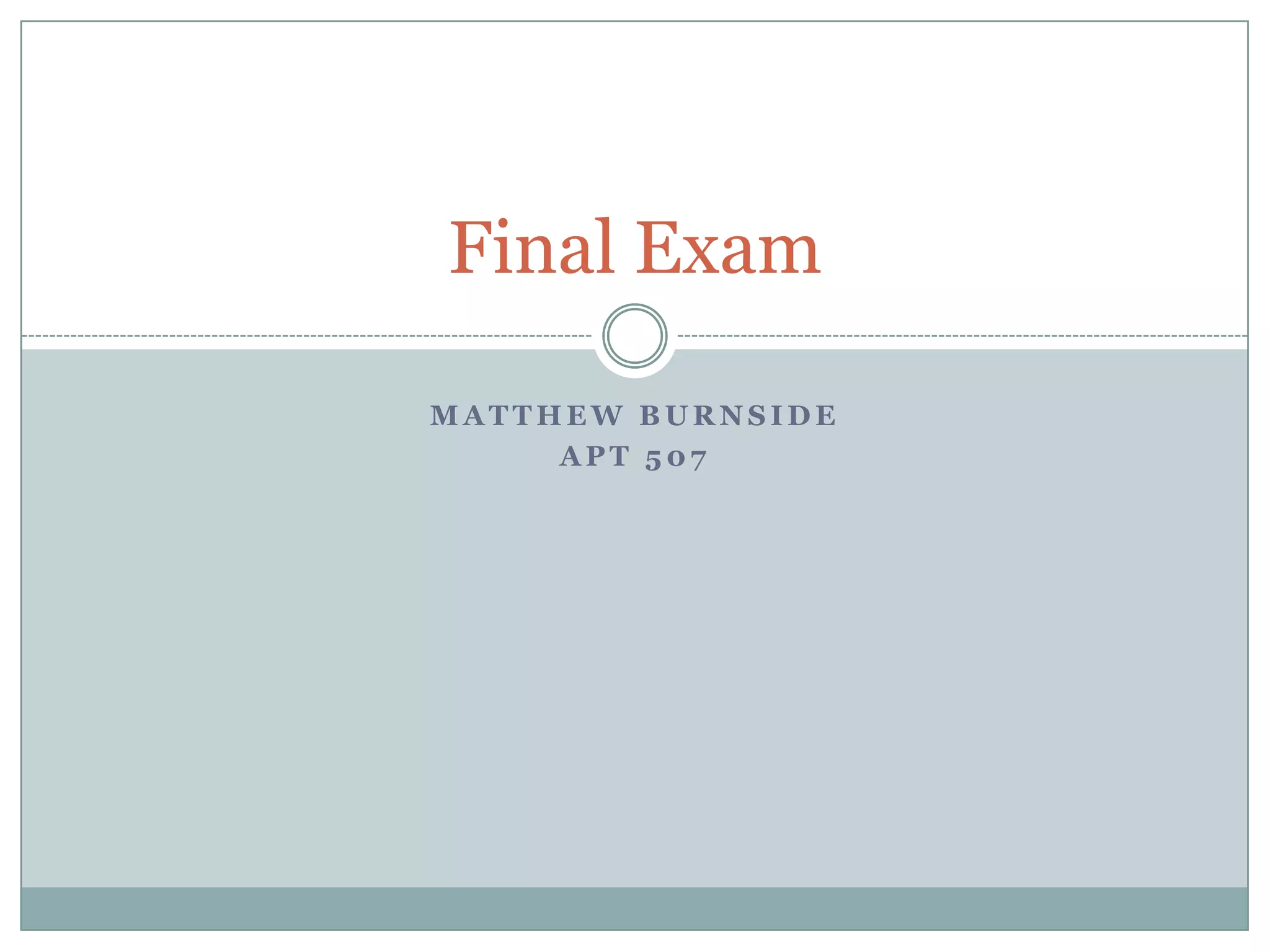 Final exam | PPT