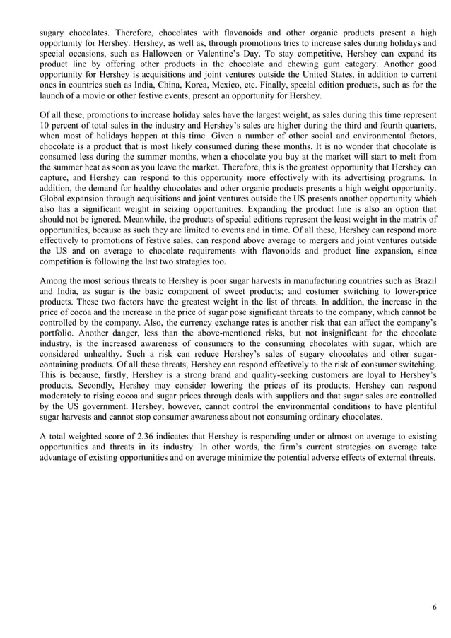 Hershey Case Study - Strategic Management | PDF | Commodities | Economy