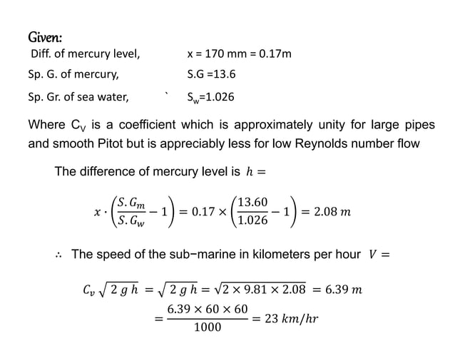 Problem solving in fluid mechanics | PPTX | Chemistry | Science