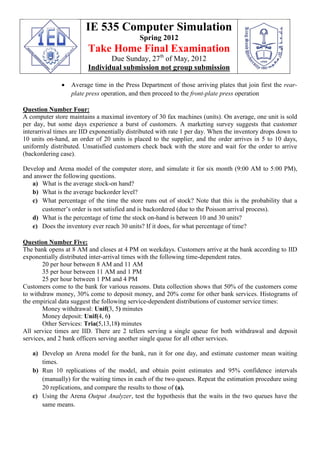 Final exam 2012 spring | PDF
