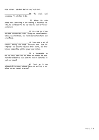 Final exam 2 (grade 7 literature) | DOCX