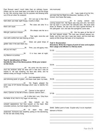 Final exam 2 (grade 9 literature 2nd sem) | DOCX