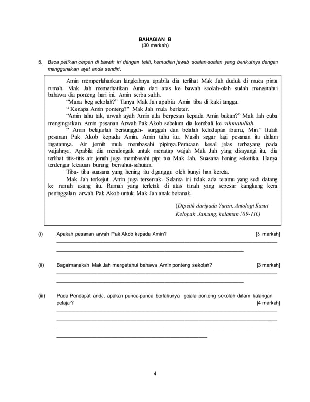 PEPERIKSAAN AKHIR BM TING 1 2014Final exam bm | DOCX