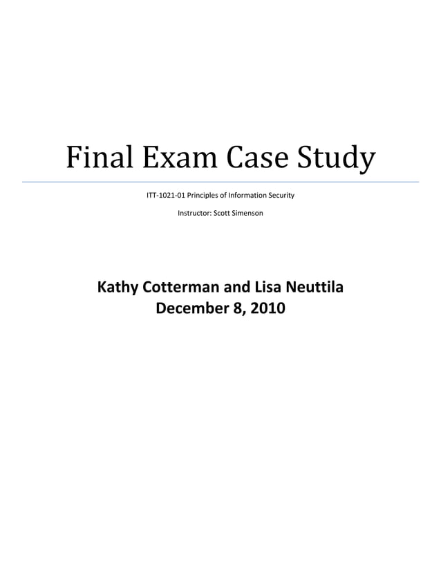 Final Exam Case Study (3) | PDF