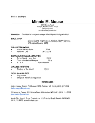 Final exam electronic portfolio resume | DOC