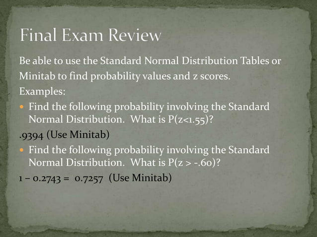 Final examexamplesapr2013 | PPT