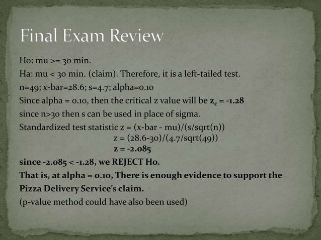 Final examexamplesapr2013 | PPT
