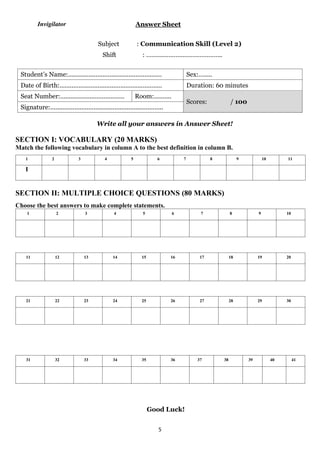 Final examination bc communication l2 | PDF