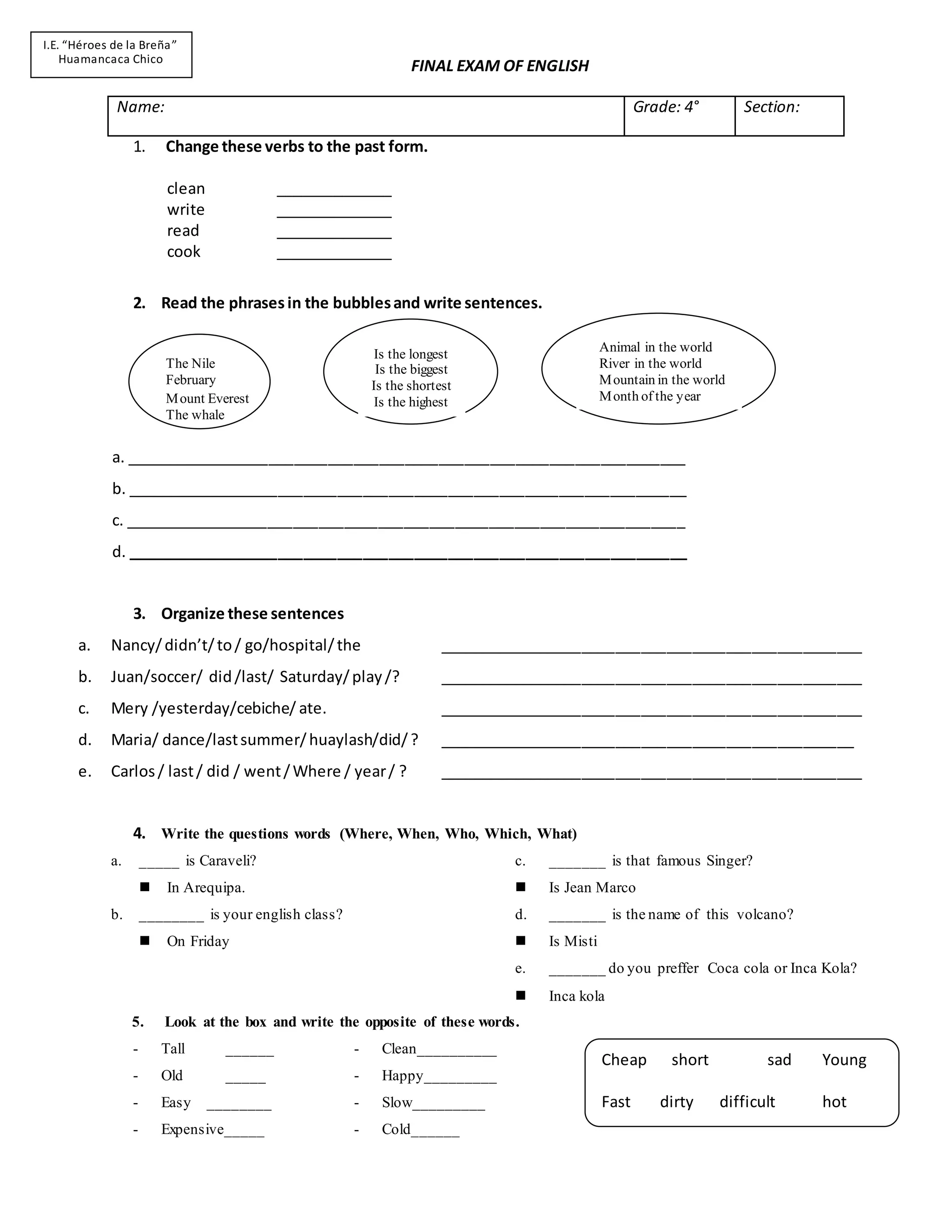 Final exam of english 4b | DOCX