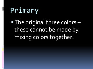 Final exam review color theory | PPTX