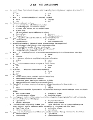 Final exam review_questions | PDF | Computer Networking | Computing