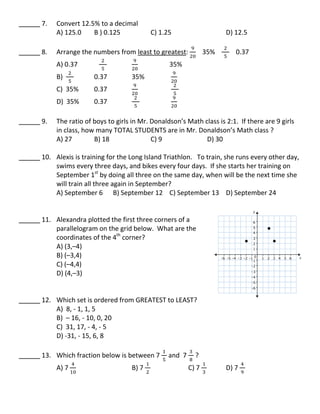 Final exam review sheet # 2 2015 | PDF