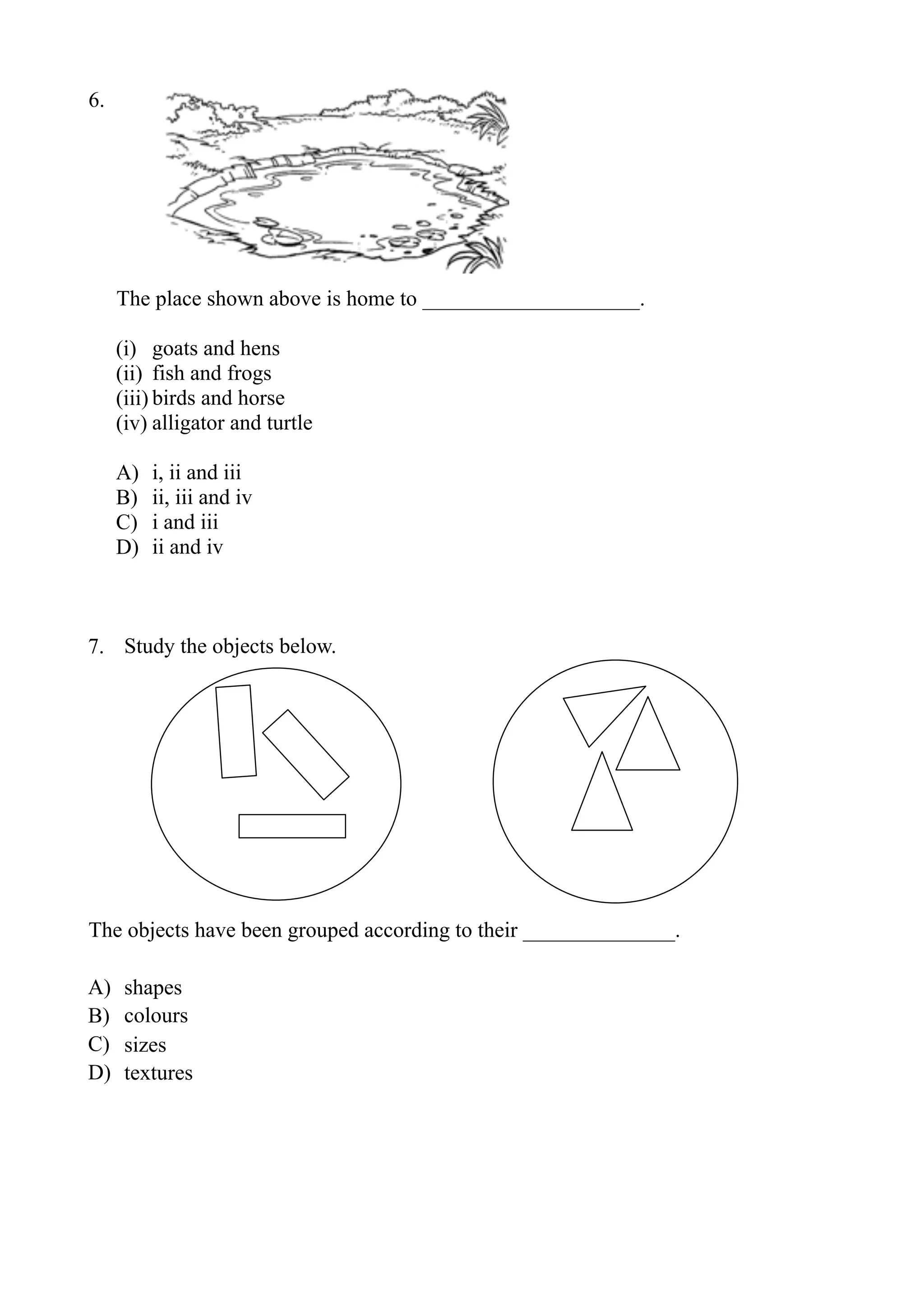 Exam Year 1- Science | PDF