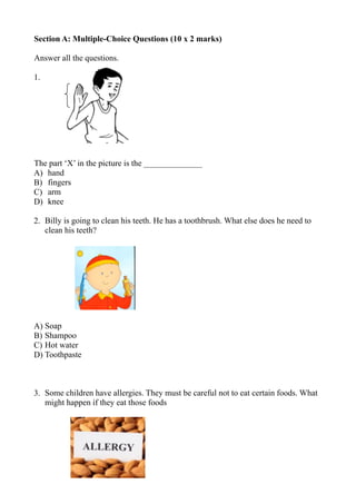 Exam Year 1- Science | PDF