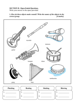 Exam Year 1- Science | PDF
