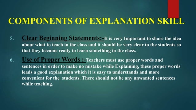 FINAL EXPLANATION SKILL MICRO TEACHING SKILL EXPLANATION SKILL EFFECTIVE TEACHING-LEARNING ...