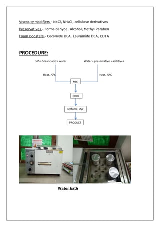 Manufacturing and characterization of shampoo | DOCX