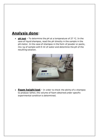 Manufacturing and characterization of shampoo | DOCX