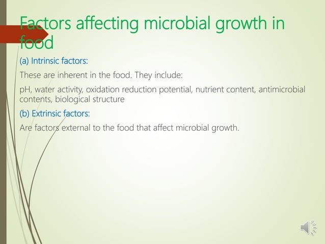 final factors affecting food microbiology | PPT