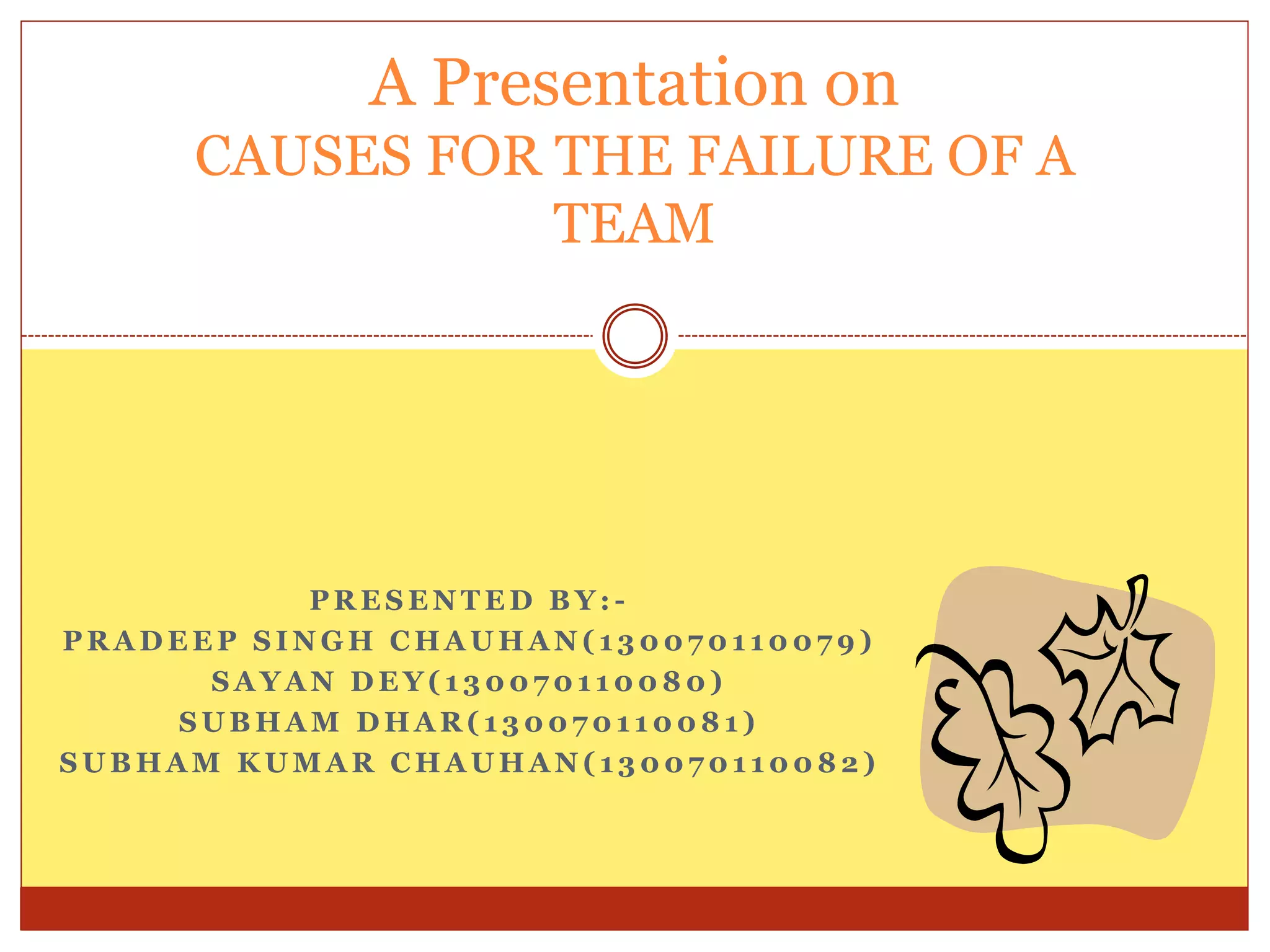 Failure of team | PPTX