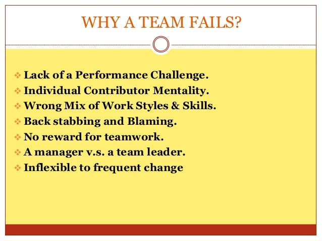 Failure of team