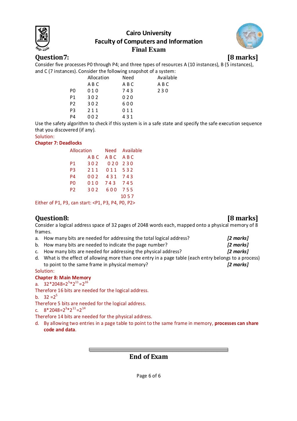 Final Exam OS fall 2012-2013 with answers Final Exam OS fall 2012-2013 with answers