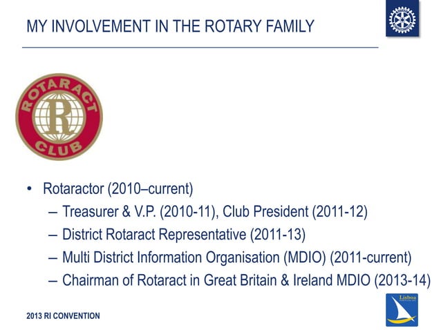 IC13 - Re-energize Your Rotary Club with the Family of Rotary | PPT