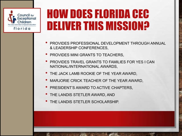 Florida CEC Vendor and Exhibitor Slide Deck | PPT