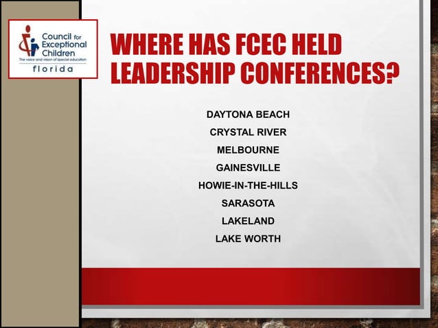 Florida CEC Vendor and Exhibitor Slide Deck | PPT