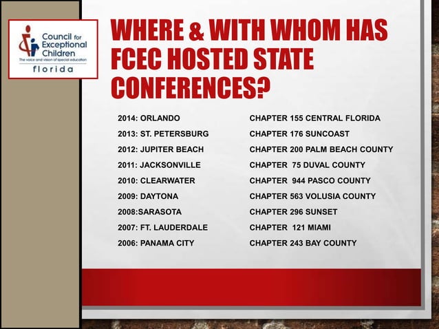 Florida CEC Vendor and Exhibitor Slide Deck | PPT