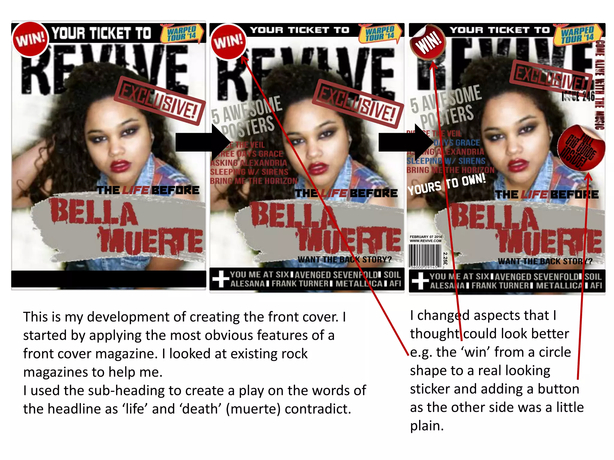 Rock Music Magazine Final Front Cover development | PPT