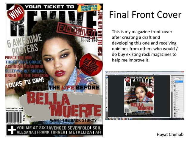 Rock Music Magazine Final Front Cover development | PPT
