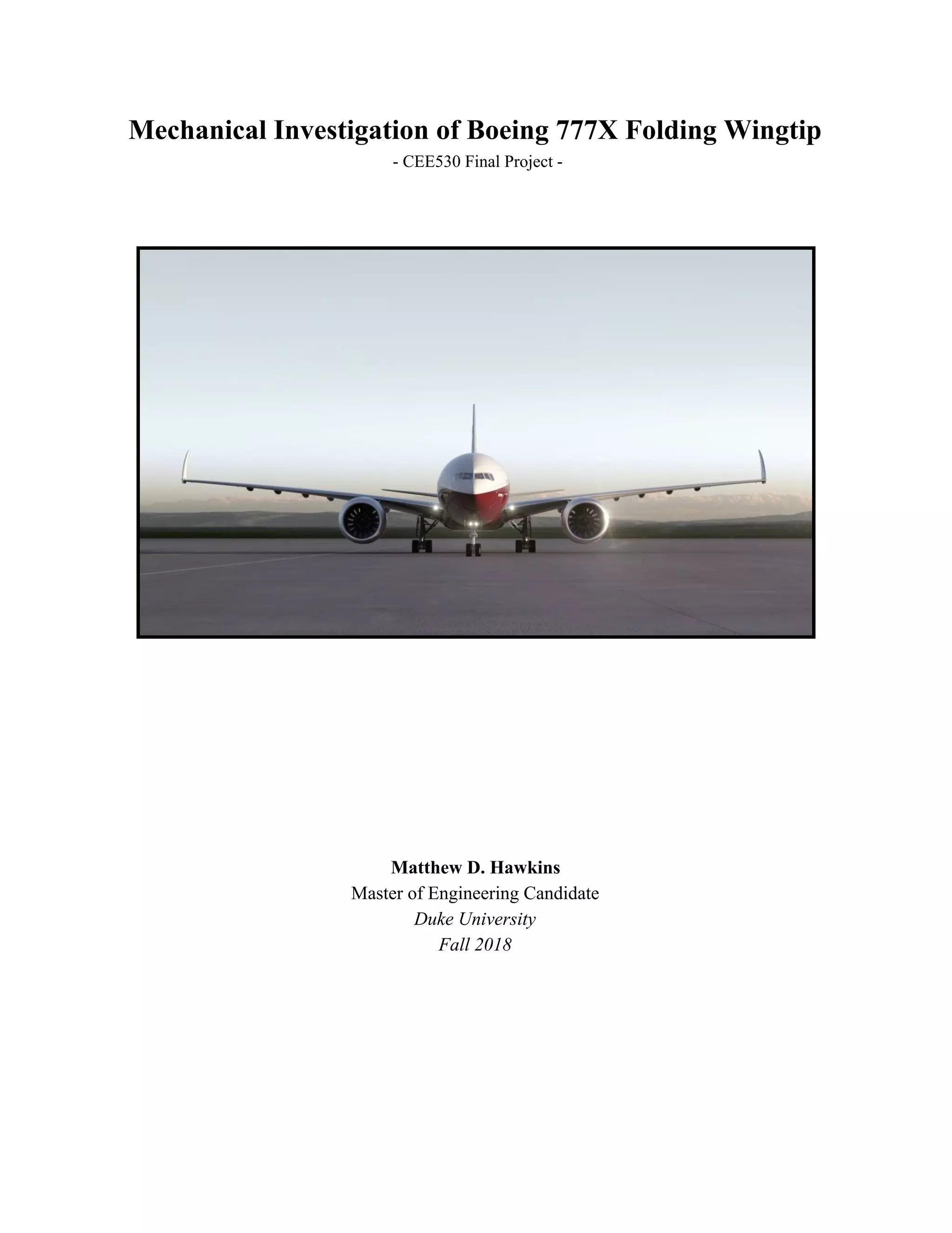 Boeing 777X Wingtip Analysis - FEM Final Project | PDF