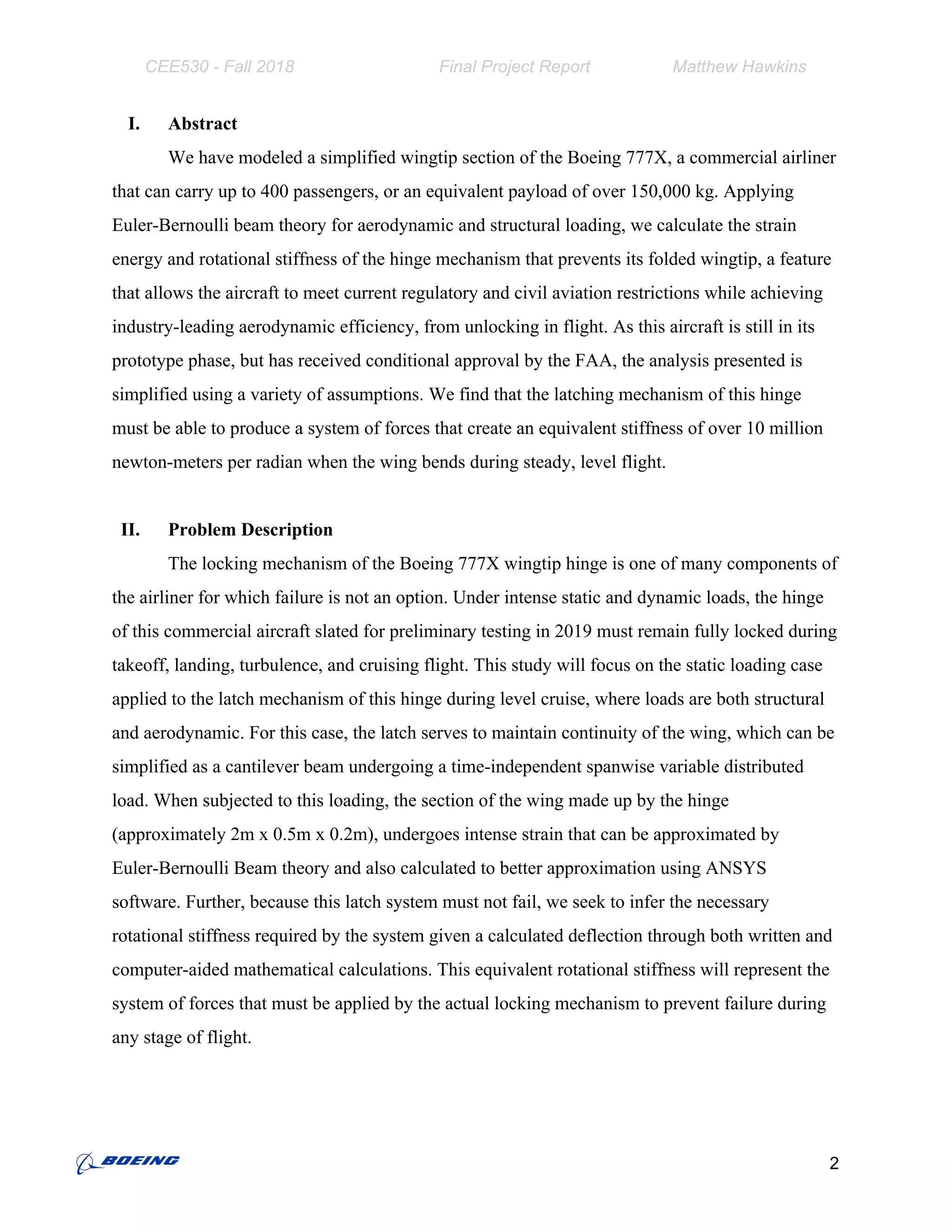 Boeing 777X Wingtip Analysis - FEM Final Project | PDF