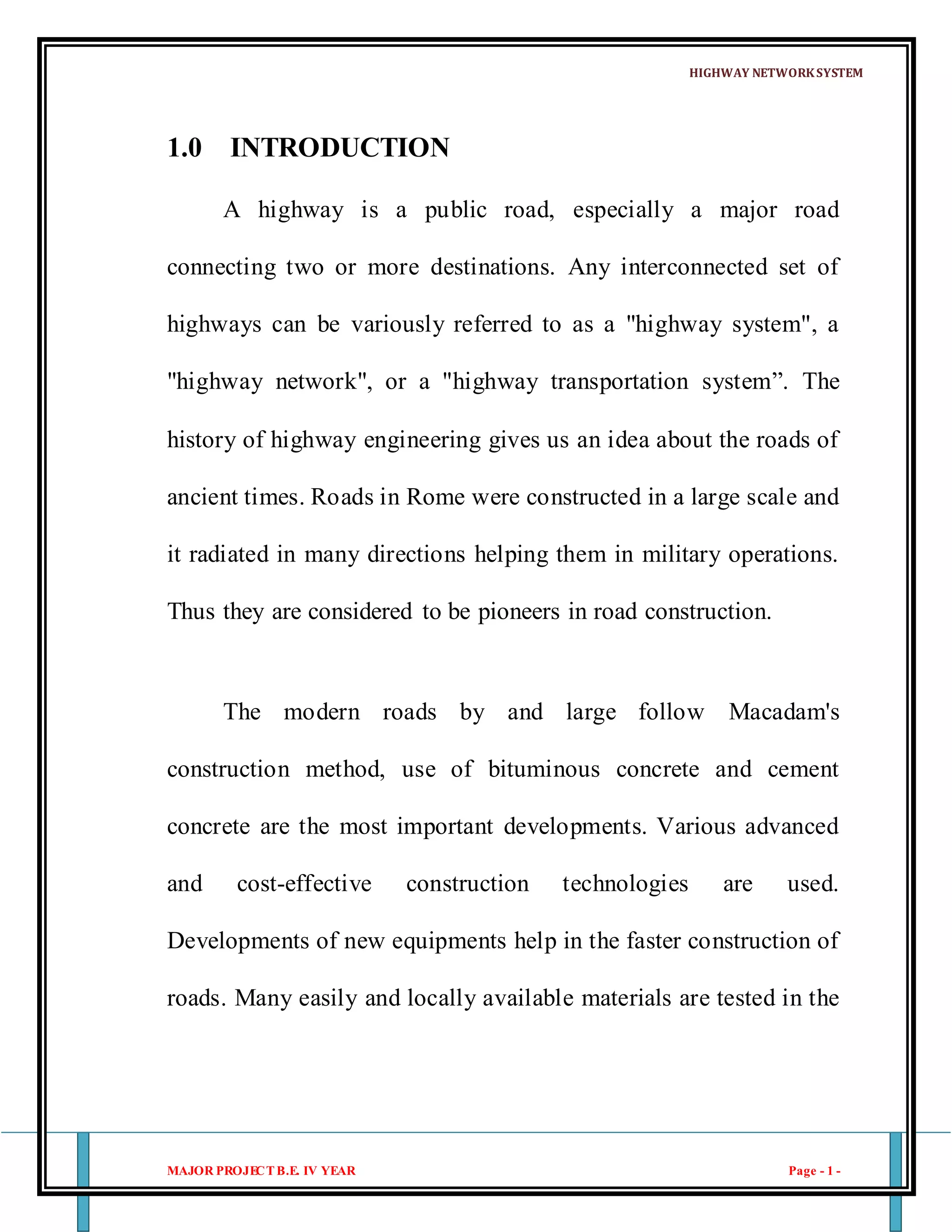 Highway network system | DOCX