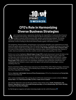 The 10 Most Dynamic CFOs to Watch in 2018 | PDF