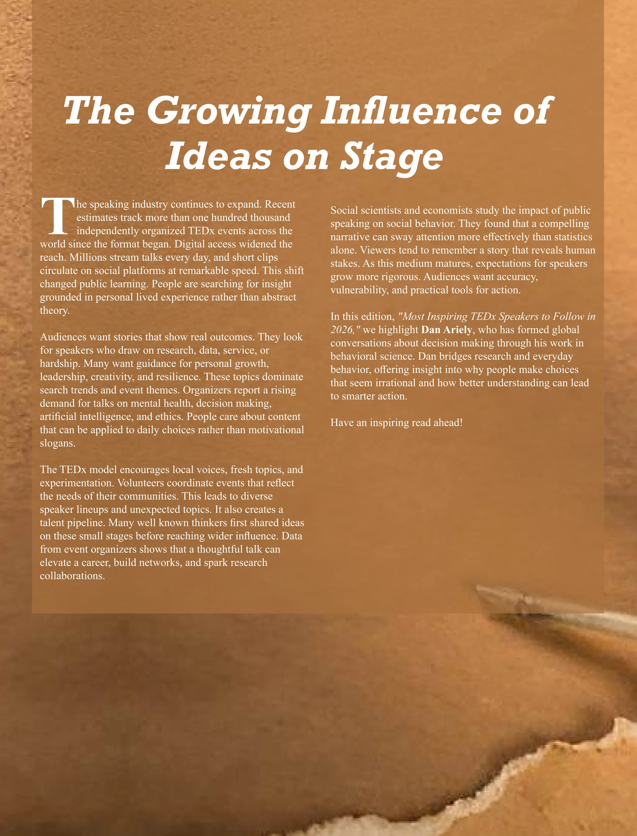 Most Inspiring TEDx Speakers to Follow in 2026 | PDF