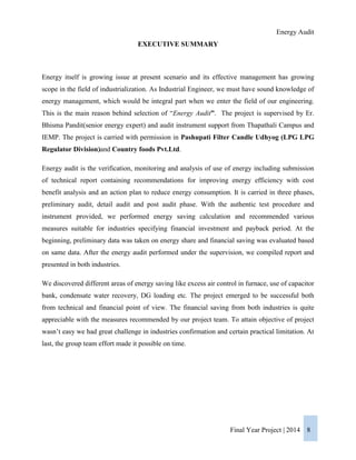 Energy Audit A Case Study of Pashupati Candle filter Udhyog And Country ...