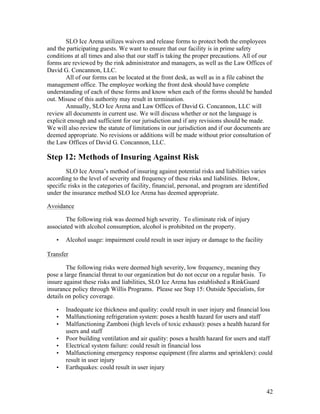 Risk Management Plan: SLO Ice Arena | PDF