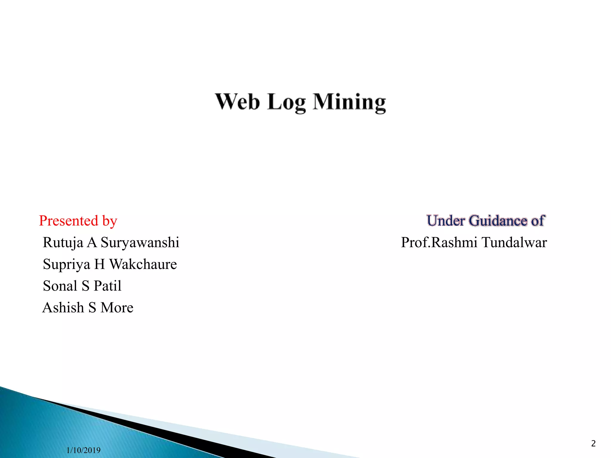 Web Log Mining Presentation Ppt