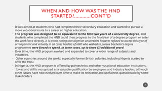 FINAL Finished THE FUTURE OF HIGHER NATIONAL DIPLOMA (HND) IN THE ...