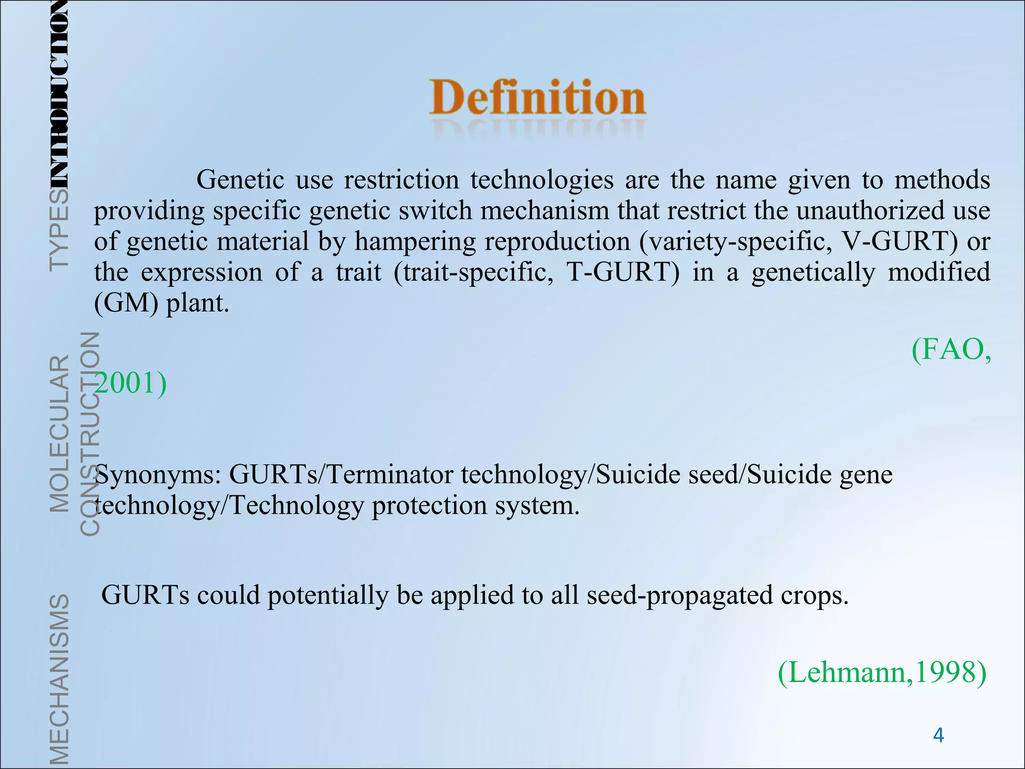 genetic use restriction technology ppt | PPT