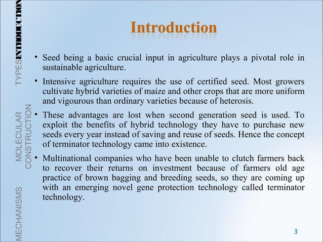 genetic use restriction technology ppt | PPT | Agriculture | Industries