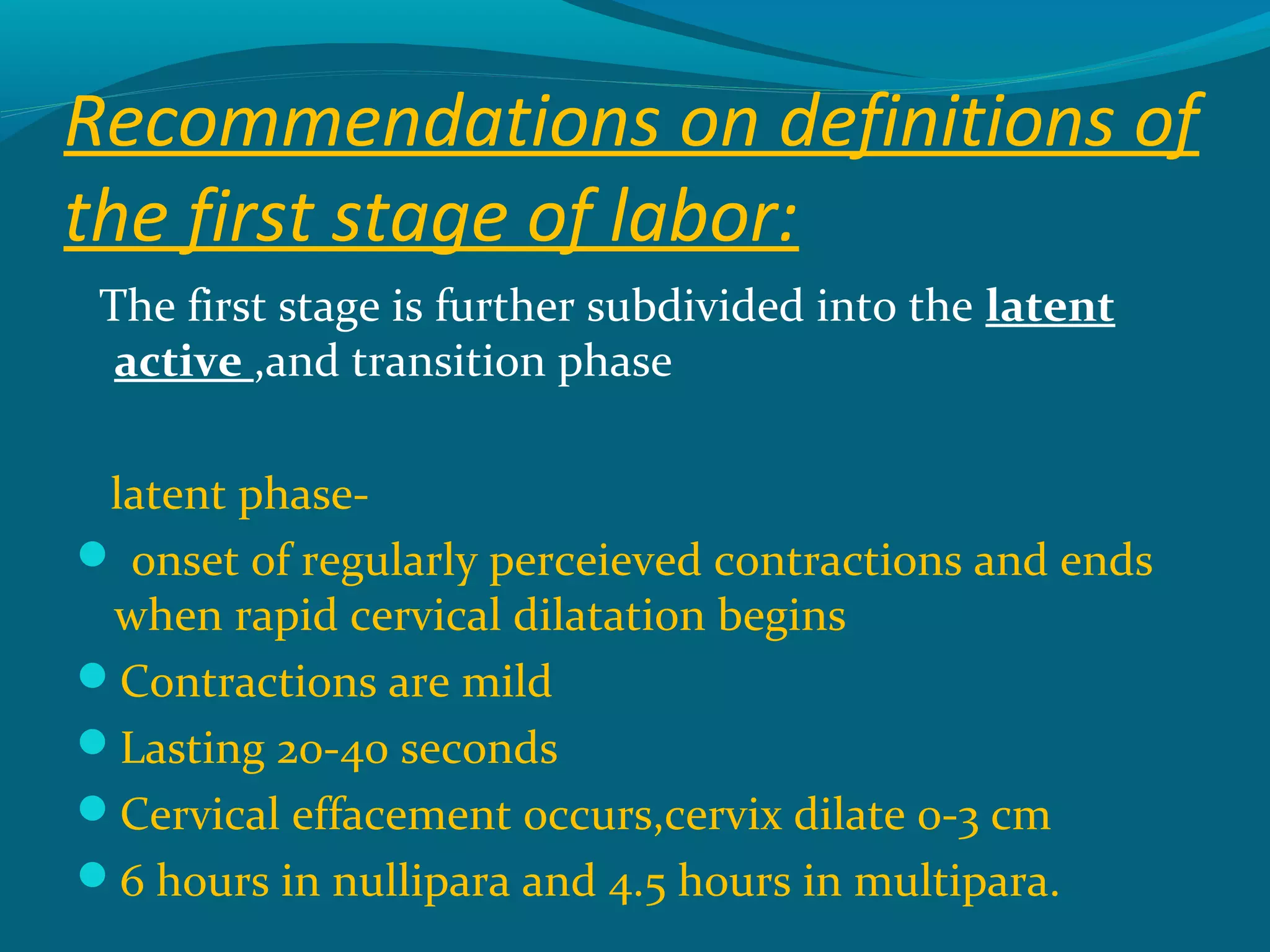 Final first stage of labour | PPT