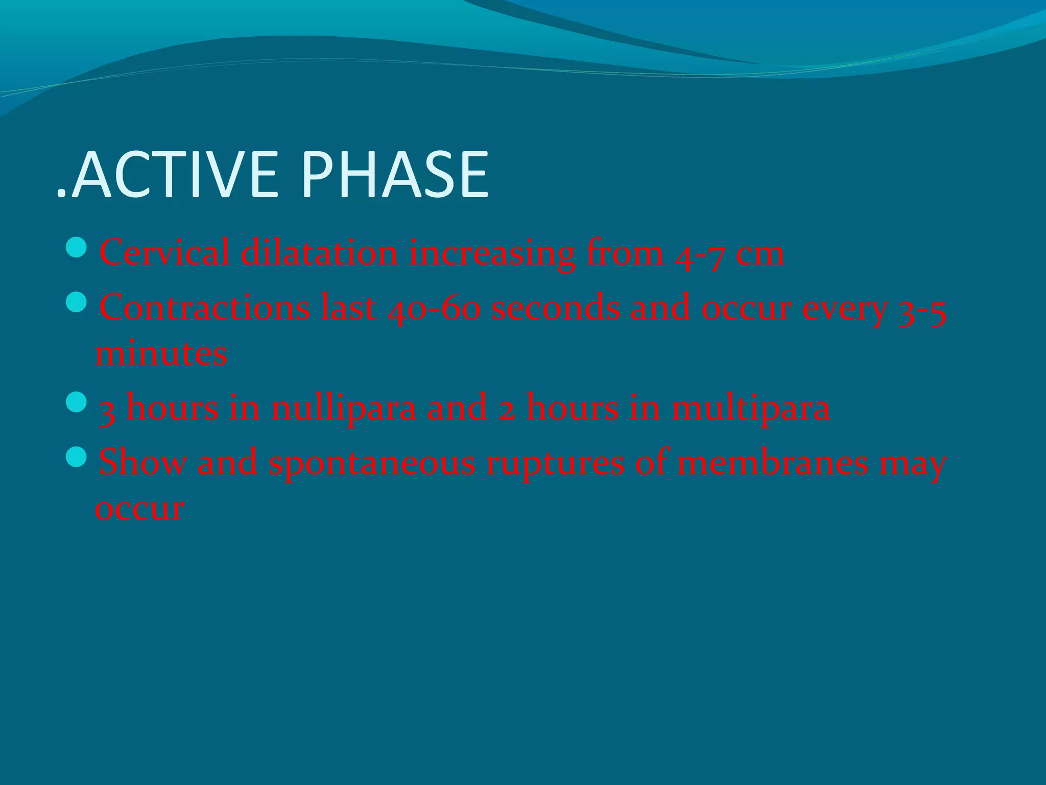 Final first stage of labour | PPT