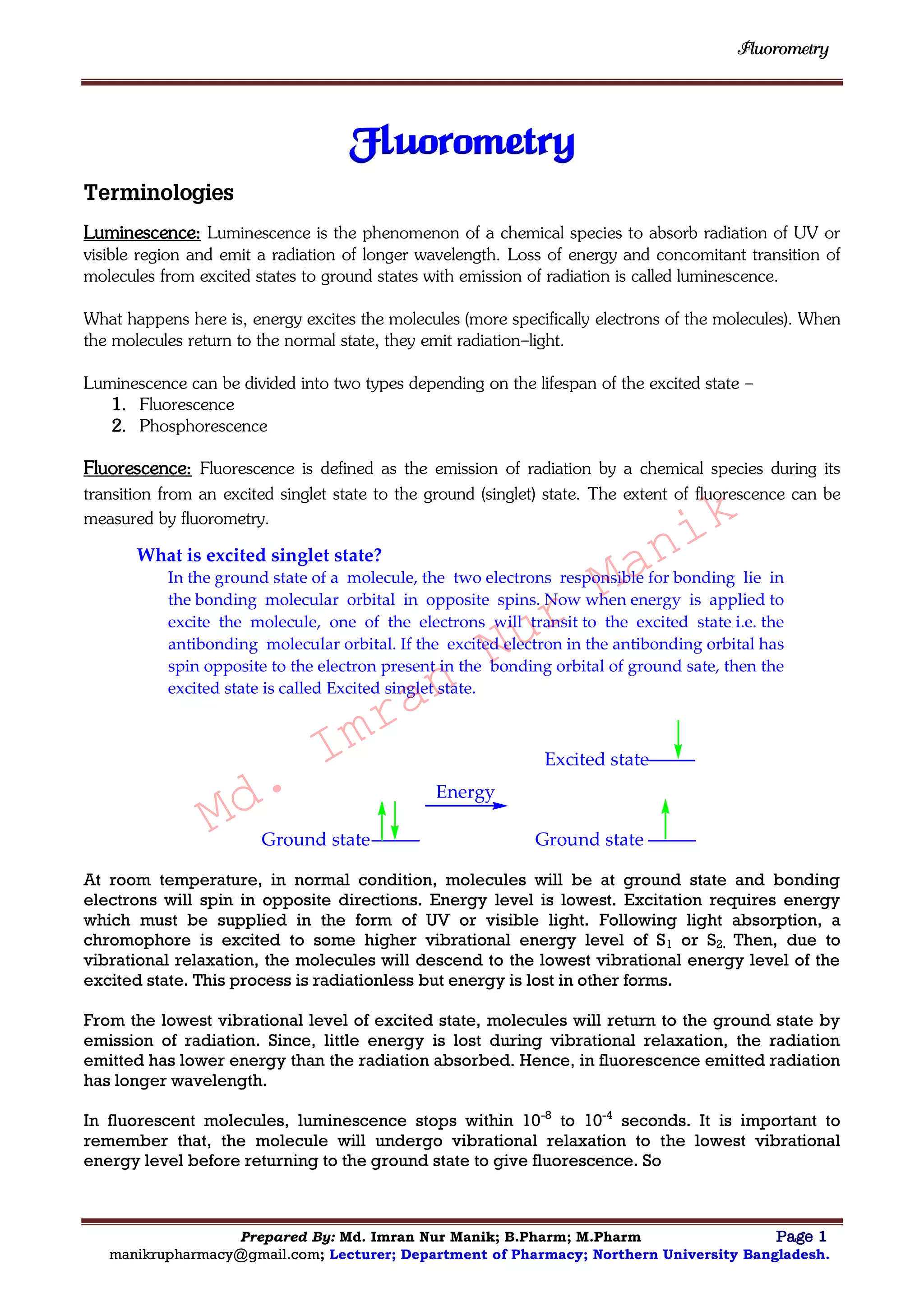 Fluorometry Manik | PDF