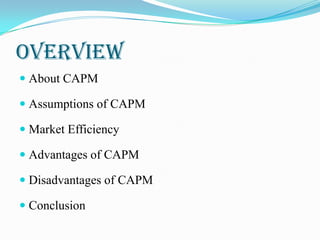 Financial Mgt. - Capital Asset Pricing Model | PPT